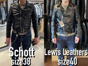 Schottライダースのサイズ選びは肩幅・胸囲・身幅を基準に！試着画像とサイズ表で解説！【ONESTAR TALL】 - スケオのアメカジ紹介ブログ
